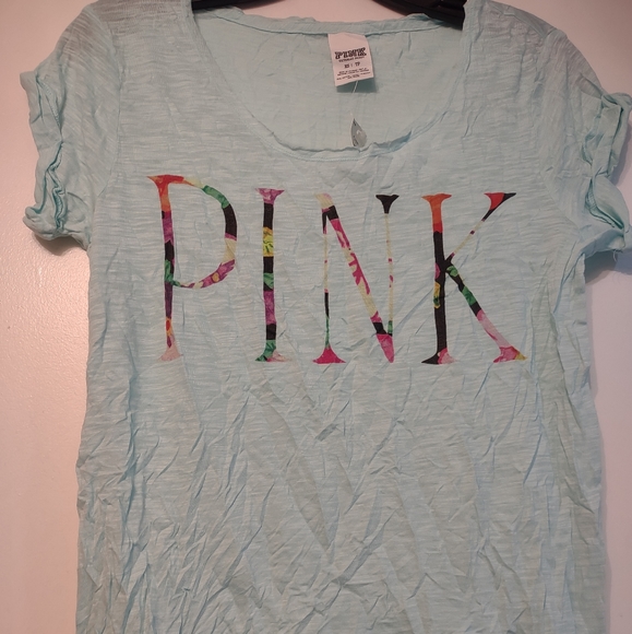 PINK Victoria's Secret | Tops | Victorias Secret Pink Distressed Design ...